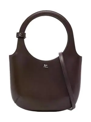 COURREGES Holy Leather Tote Bag - Brown