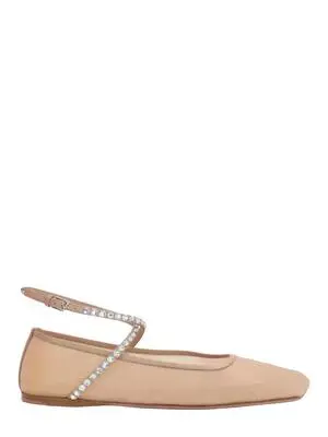 Amina Muaddi Crystal-embellished Ballerina Shoes - Neutrals