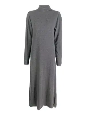 JIL SANDER High-neck Knitted Dress - Grey