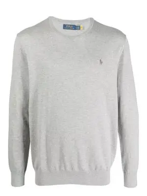 Polo Ralph Lauren Logo-embroidered Cotton-cashmere Jumper - Grey