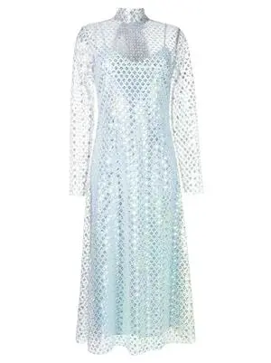 MACGRAW Perception Sequin-embellished Long Dress - Silver