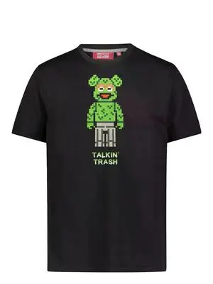 MOSTLY HEARD RARELY SEEN 8-BIT Talkin' Trash 8-bit Appliqué Cotton T-shirt - Black