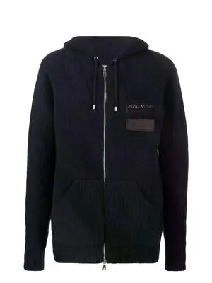 Balmain Logo-patches Zipped Hoodie - Blue