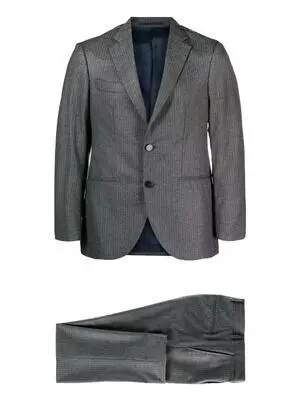 D4.0 Pinstripe-pattern Single-breasted Blazer - Grey
