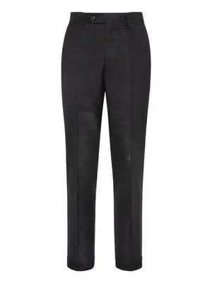 Brunello Cucinelli Tapered-leg Wool Trousers - Grey