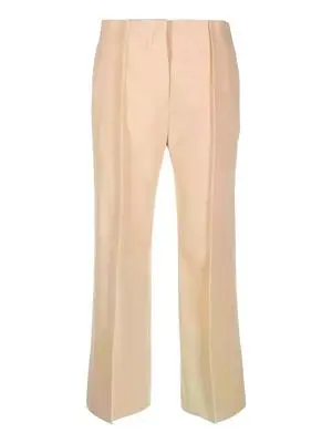 JIL SANDER Cropped Cotton Trousers - Neutrals