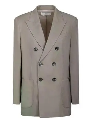AMI Paris Double-breasted Blazer - Neutrals