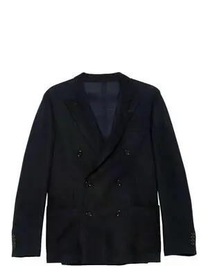 LARDINI Brooch-detail Blazer - Blue