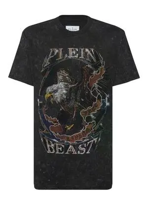 Philipp Plein Rhinestone-embellished Cotton T-shirt - Black