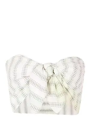AMIR SLAMA Printed Strapless Top - White