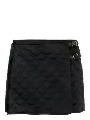 DURAZZI MILANO Quilted Wrap-style Mini Skirt - Black