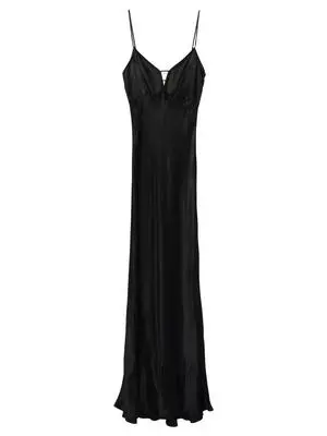 TWINSET Satin Maxi Dress - Black