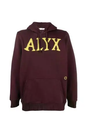 1017 Alyx 9sm Logo-print Long-sleeved Hoodie - Red