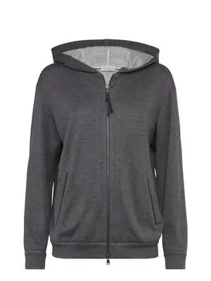 Brunello Cucinelli Zipped Long-sleeve Hoodie - Grey