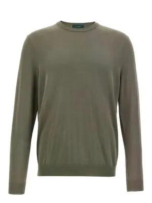 ZANONE Cotton Crew Neck Sweater - Green