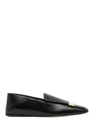 SERGIO ROSSI Square-toe Loafers - Black