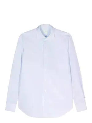 FINAMORE 1925 Poplin Cotton Shirt - Blue
