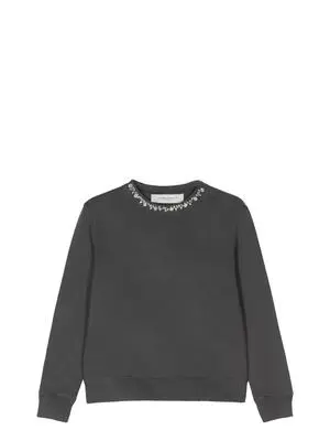 GOLDEN GOOSE Crystal-embellished Cotton Sweatshirt - Grey