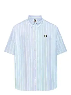 AAPE BY *A BATHING APE Striped Cotton Shirt - Blue