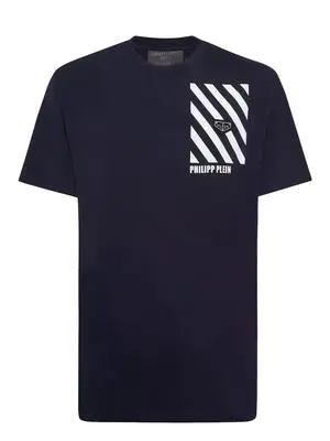 Philipp Plein Stripe-print T-shirt - Blue