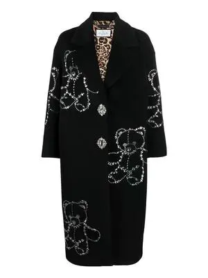 Philipp Plein Castoni Teddy Bear Oversized Coat - Black