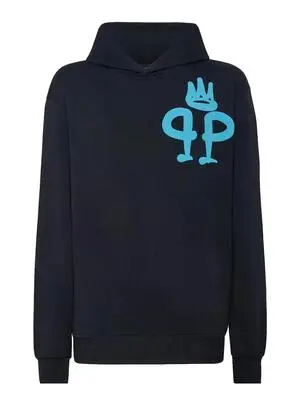 Philipp Plein King Cotton Hoodie - Blue