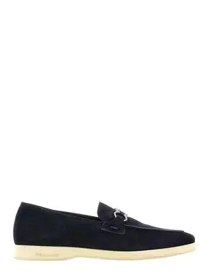 FERRAGAMO Gancini Suede Loafers - Blue