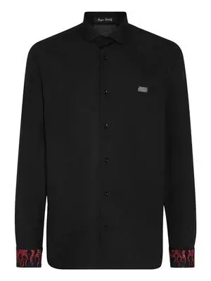 Philipp Plein Sugar Daddy Flame-trim Shirt - Black