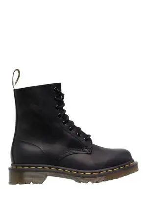 Dr. Martens 1460 Serena Faux Shearling-lined Combat Boots - Black