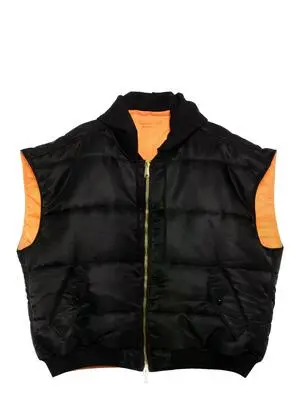 Vetements Hooded Logo Bomber Vest - Black