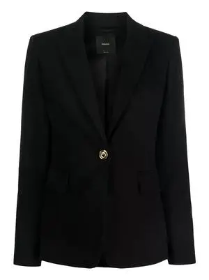 Pinko Single-breasted Button Blazer - Black