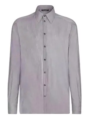 Dolce & Gabbana Long-sleeved Cotton Shirt Grey