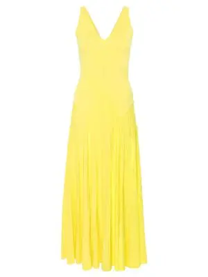 TWINSET Knitted Pleated Maxi Dress - Yellow