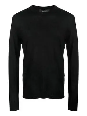 Versace La Greca Cotton-silk Jumper - Black