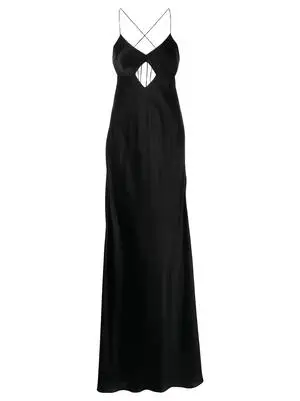 Michelle Mason Cut-out Detail Gown - Black