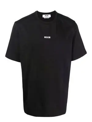MSGM Logo-print Cotton T-shirt - Black