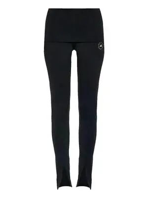 Adidas By Stella McCartney Logo-print High-waisted Leggings - Black