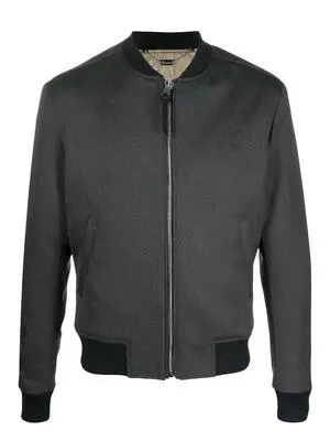 BILLIONAIRE Crest-motif Bomber Jacket - Grey