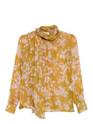 Elisabetta Franchi Printed Voile Blouse - Yellow