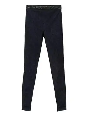 MITILIANE COUTURE Leather-insert Leggings - Blue