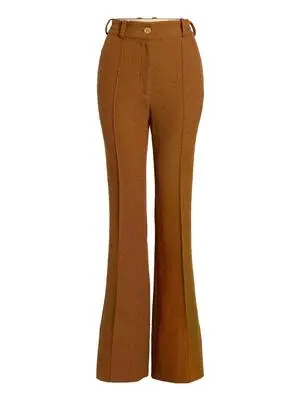 PATOU Tweed Flared Trousers - Brown