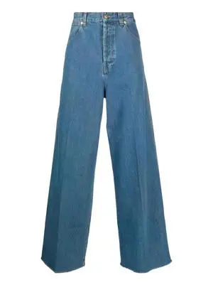 Gucci Pressed-crease Mid-rise Wide-leg Jeans - Blue