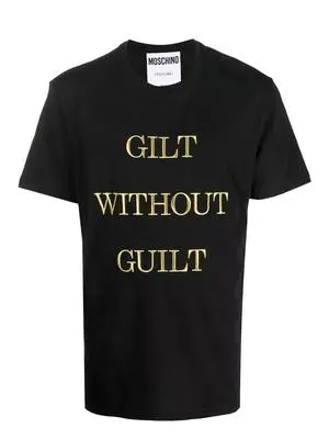 Moschino Slogan-print Short-sleeve T-shirt - Black