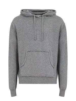 MAISON MARGIELA Pouch-pocket Knitted Drawstring Hoodie - Grey