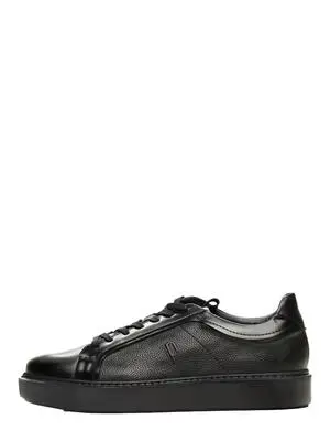 POCHE PARIS Leather Sneakers - Black