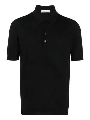 GOES BOTANICAL Merino-wool Polo Shirt - Black