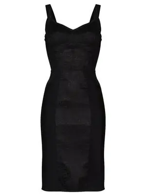 Dolce & Gabbana Floral Jacquard Midi Dress - Black