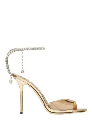JIMMY CHOO Saeda 100mm Sandals - Gold