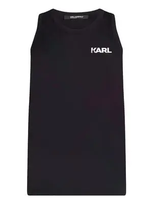 Karl Lagerfeld Logo Beach Tank Top - Black