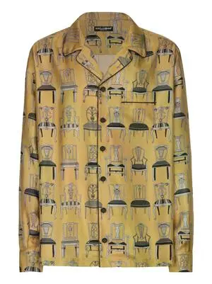 Dolce & Gabbana Chair-motif Print Shirt - Brown